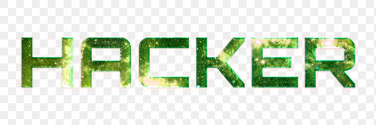 HACKER word png green typography text
