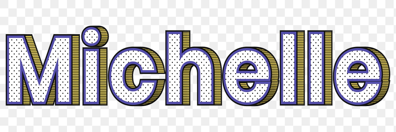 Michelle name png retro dotted | Free PNG Sticker - rawpixel