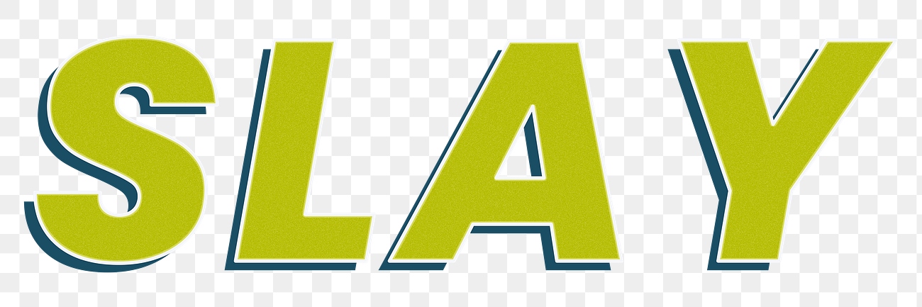 Word slay png retro lettering | Free PNG Sticker - rawpixel