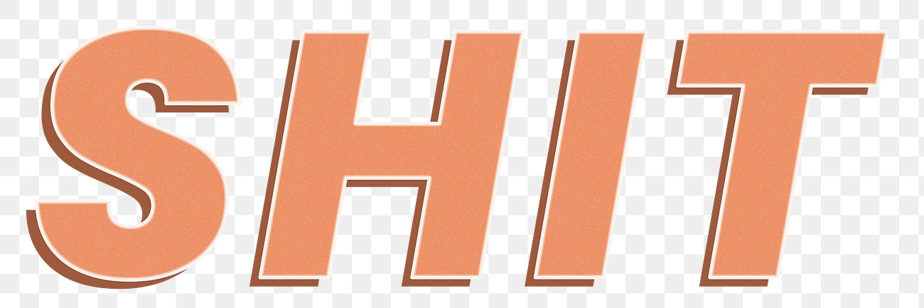 Retro shit word png shadow | Free PNG Sticker - rawpixel