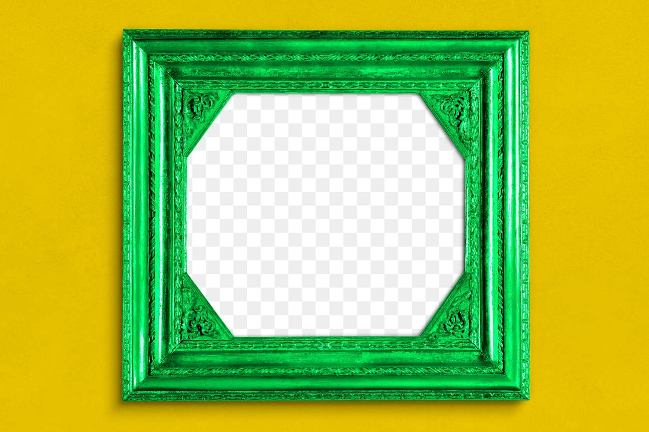 Frame PNG mockup, neon green | Free PNG Mockup - rawpixel