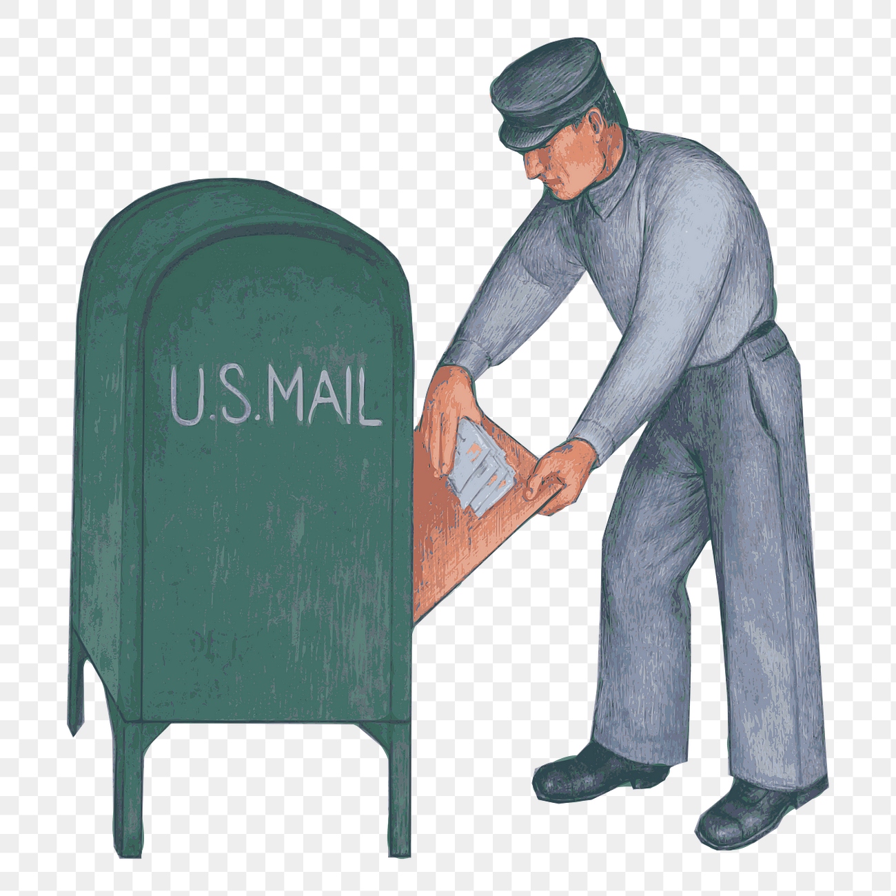 Mailman png sticker, antique design, | Free PNG - rawpixel