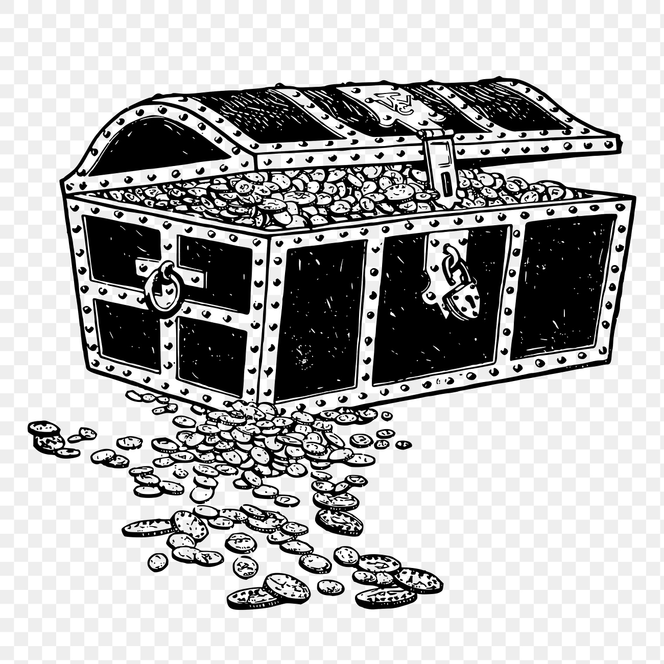 Treasure trunk png sticker, vintage | Free PNG - rawpixel