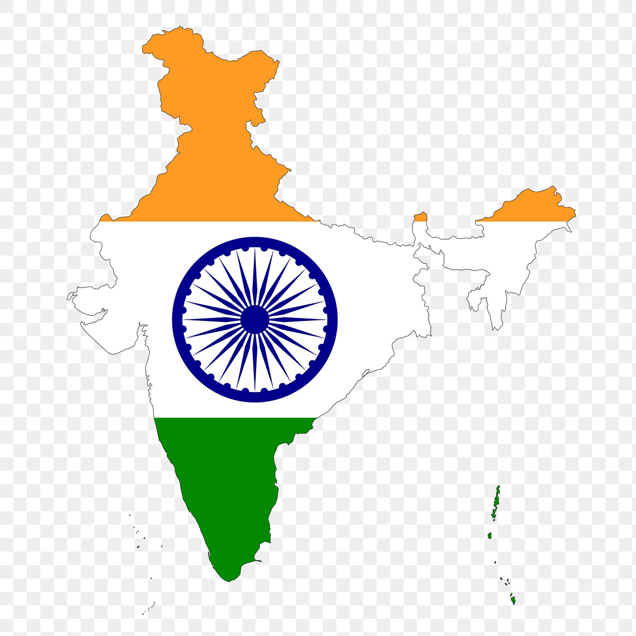 India flag map png sticker | Free PNG - rawpixel