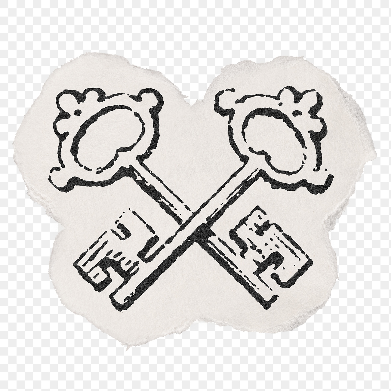 Crossed keys png sticker, ripped | Premium PNG - rawpixel