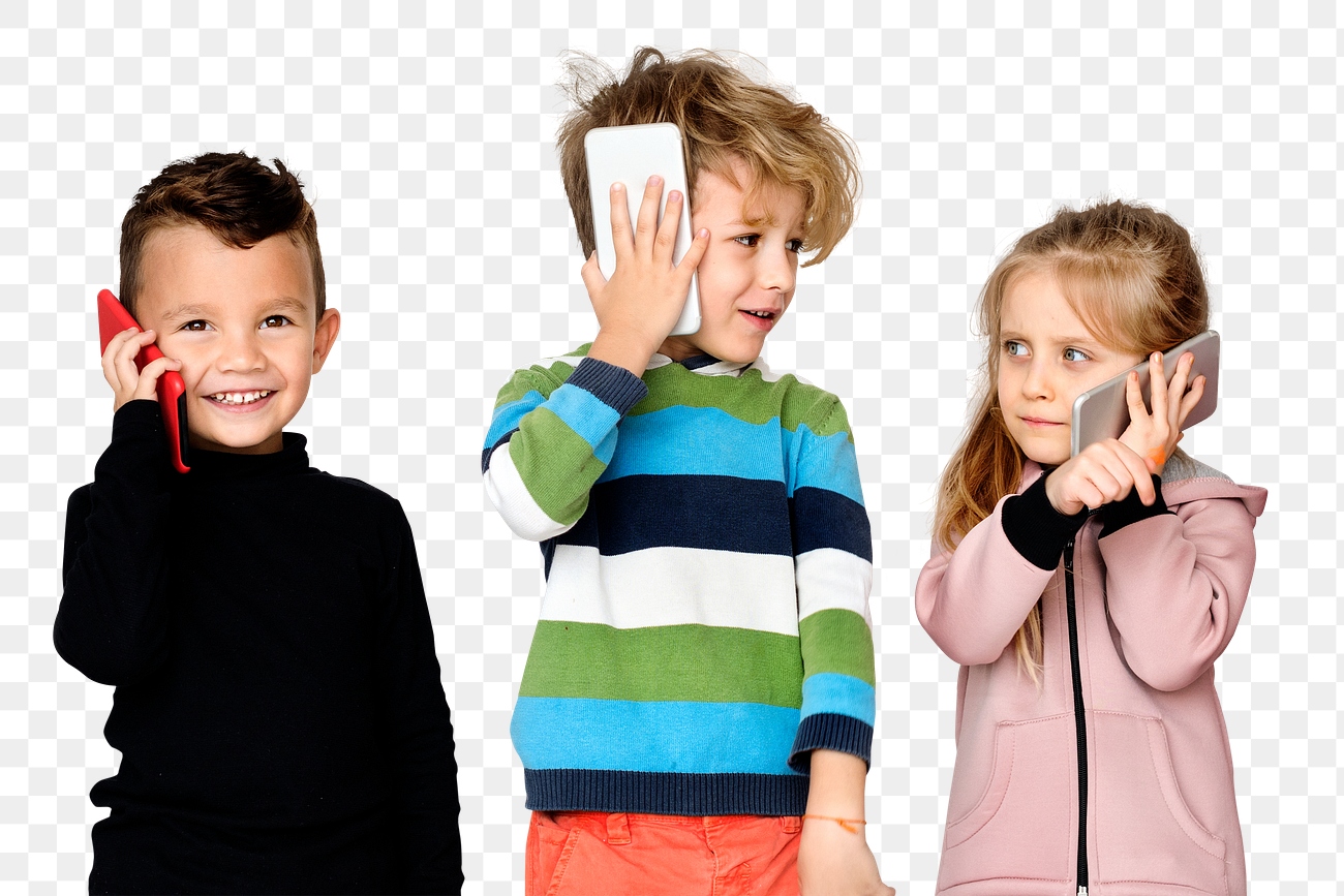 Kids using phone png sticker, | Premium PNG - rawpixel
