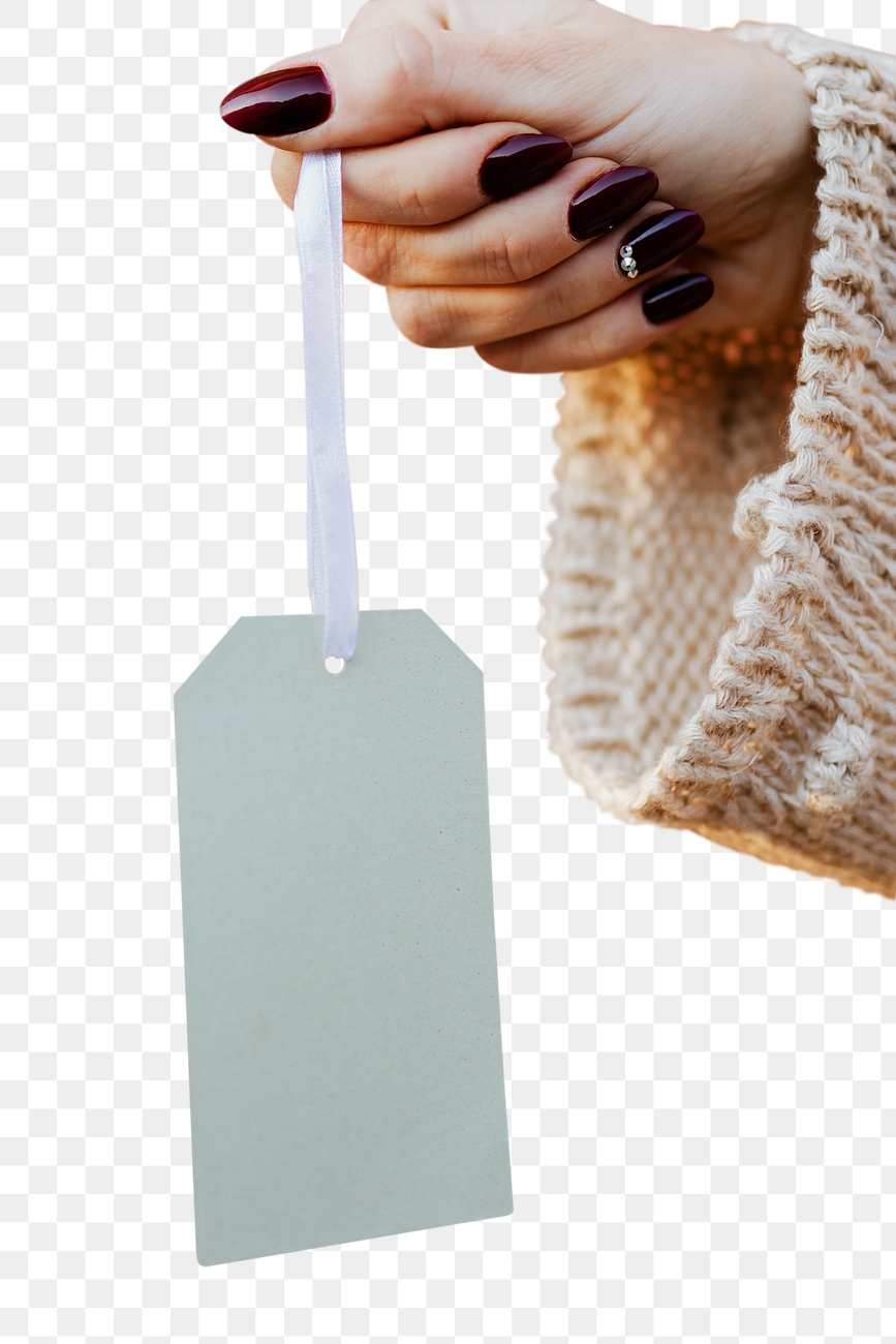 Closeup of gift tag mockup | Premium PNG Sticker - rawpixel