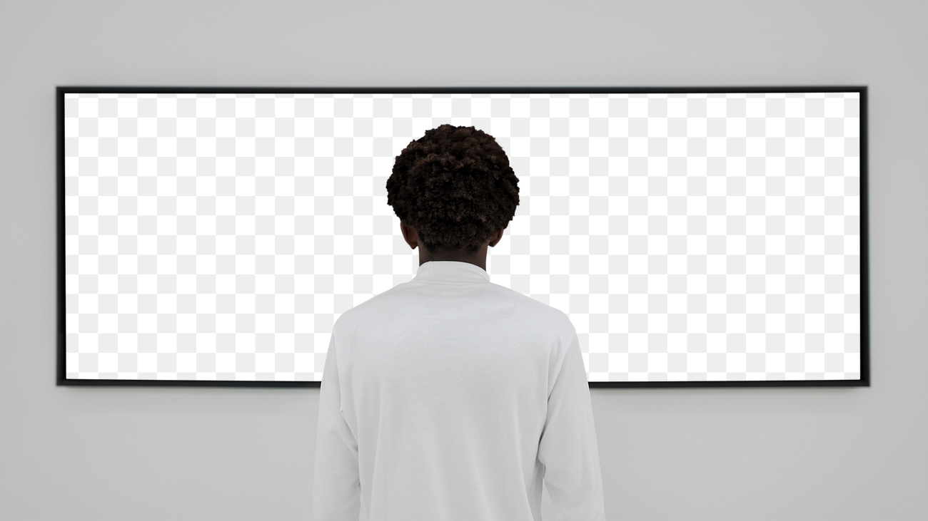 Transparent screen mockup png on a wall | Free PNG - rawpixel