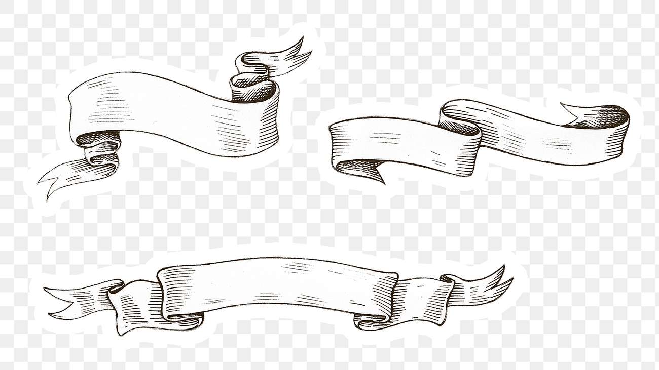 Hand drawn ribbon sticker design | Premium PNG Sticker - rawpixel