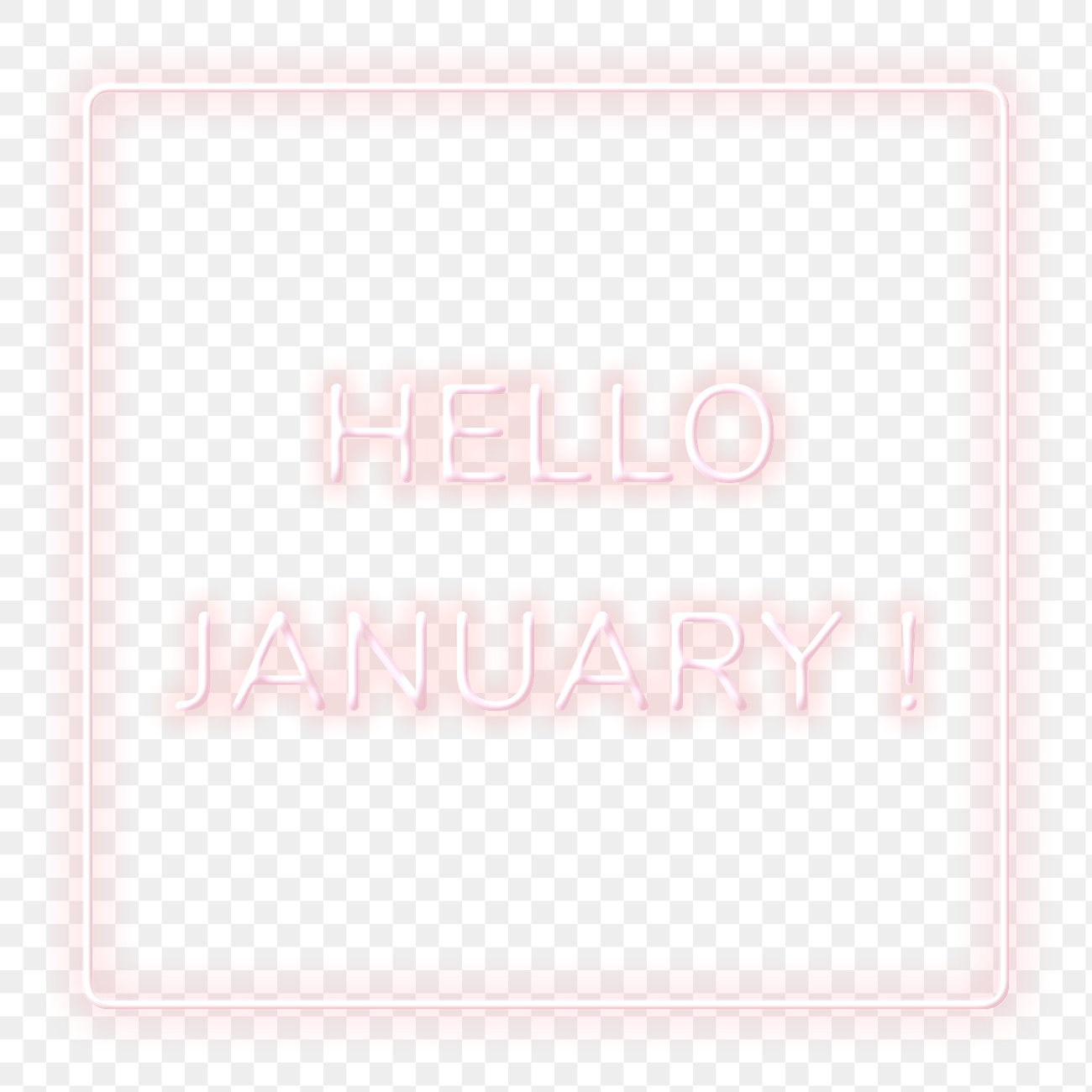 Neon frame Hello January! png | Premium PNG - rawpixel
