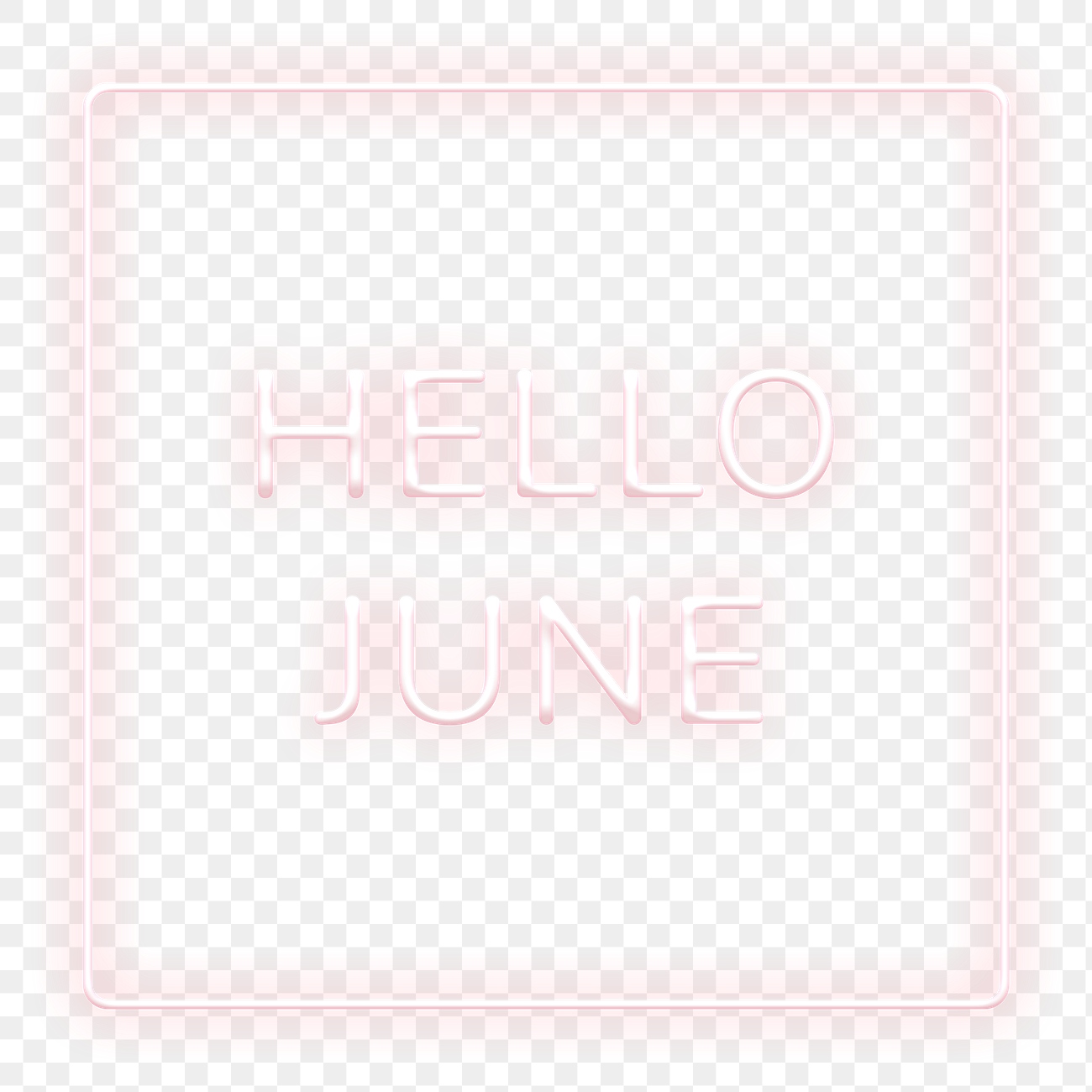 Neon frame Hello June png | Premium PNG - rawpixel