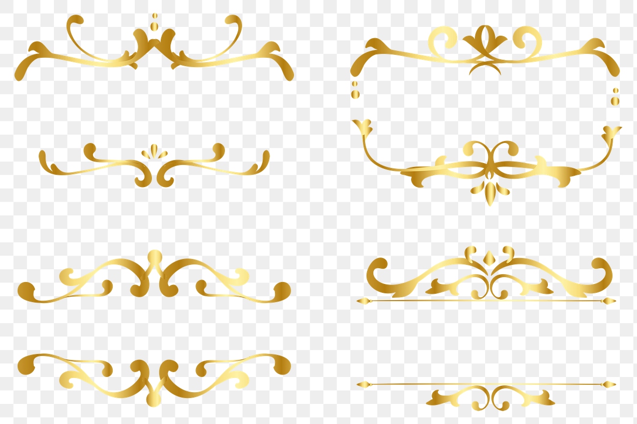 Gold classy scroll ornaments png | Premium PNG - rawpixel