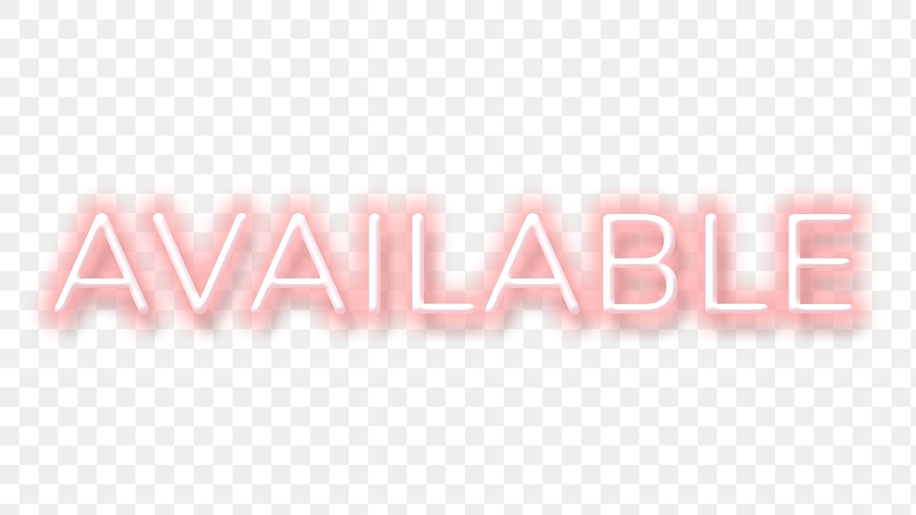 Pink neon word AVAILABLE typography | Premium PNG - rawpixel
