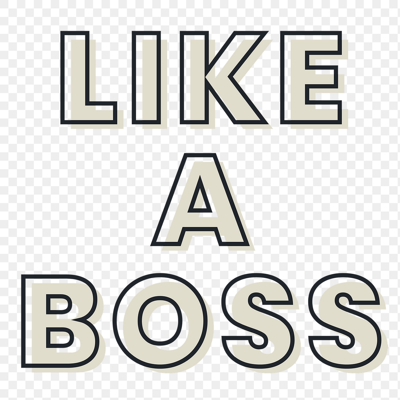 Like boss typography design element | Premium PNG Sticker - rawpixel