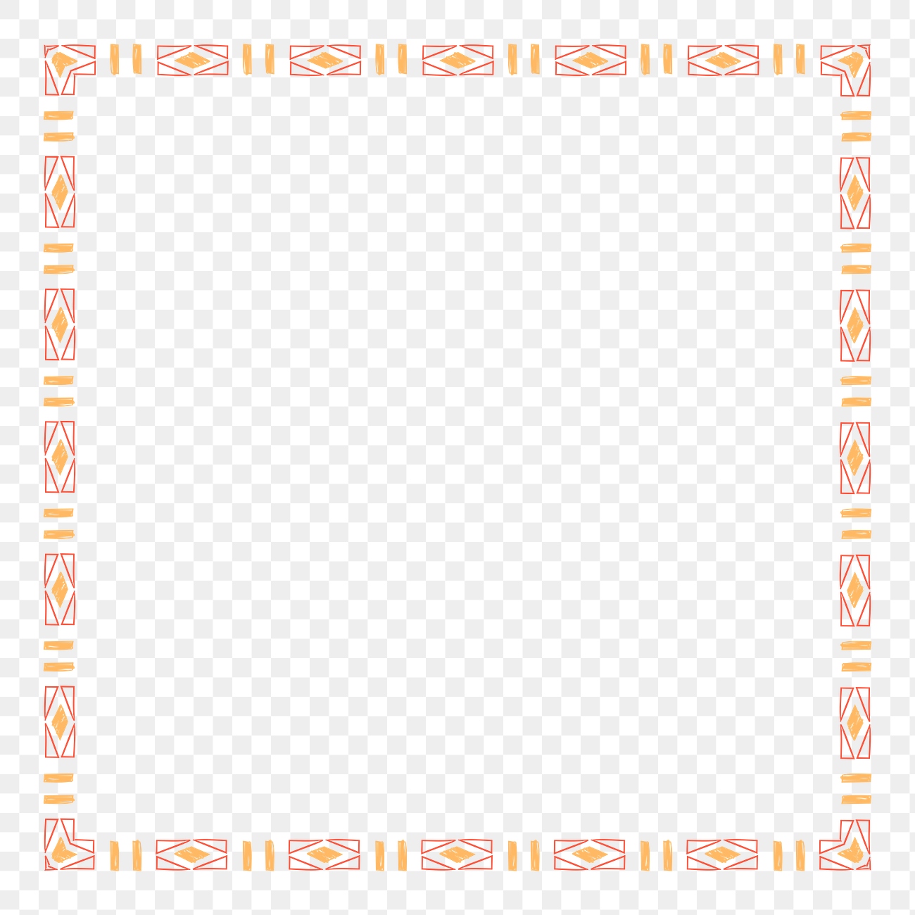 Orange ornamental frame design element | Premium PNG - rawpixel