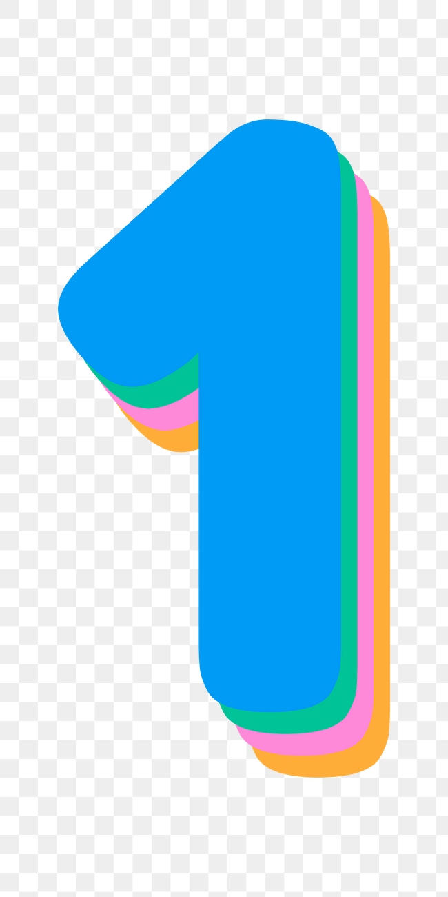 Png 1 font rounded typography | Premium PNG Sticker - rawpixel