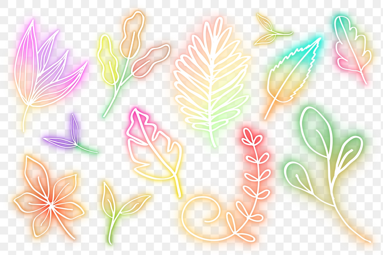 Blooming leaves png neon sign | Premium PNG - rawpixel