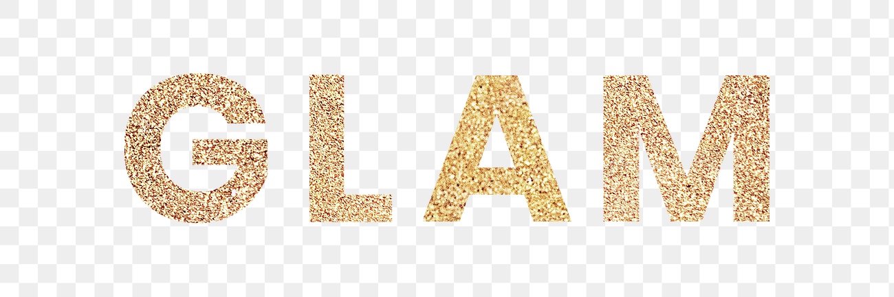 Glittery glam typography design element | Premium PNG Sticker - rawpixel