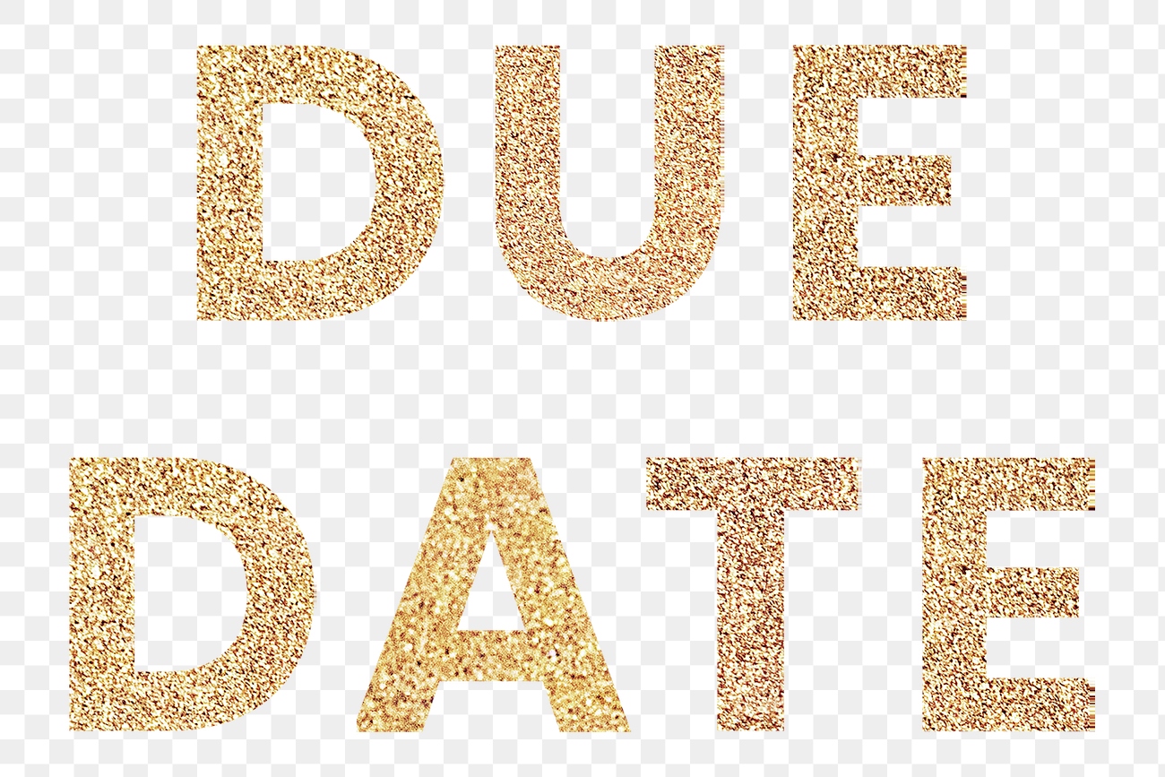 Glittery due date typography design | Premium PNG - rawpixel