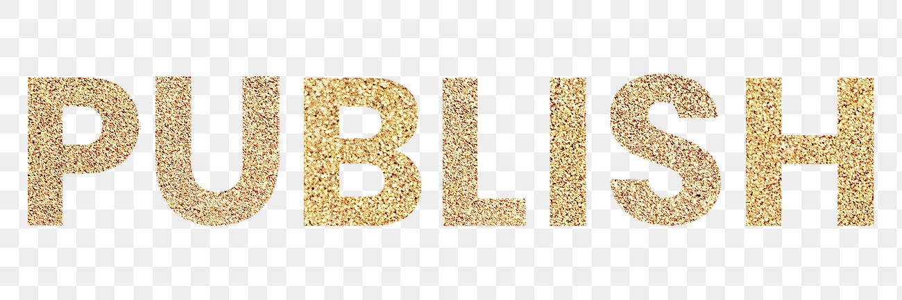 Glittery publish typography design element | Premium PNG Sticker - rawpixel