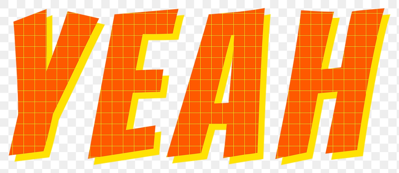 Word yeah funky typography png | Premium PNG Sticker - rawpixel