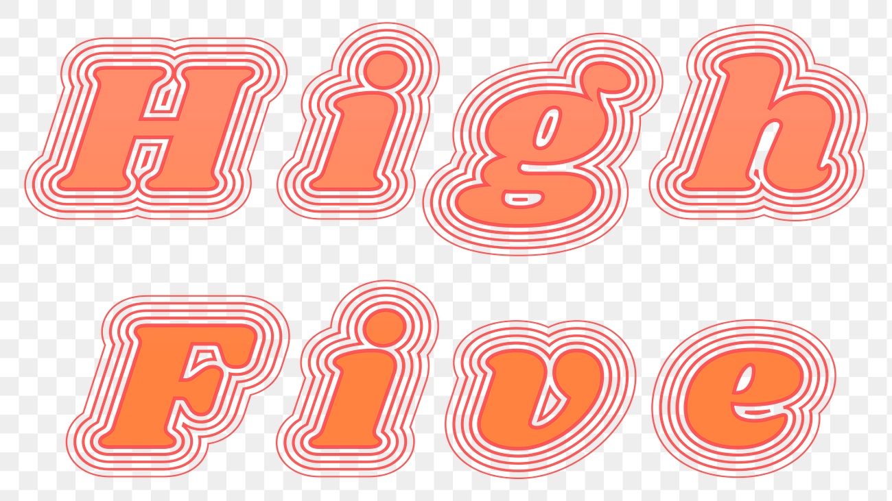 High five png retro font | Premium PNG Sticker - rawpixel