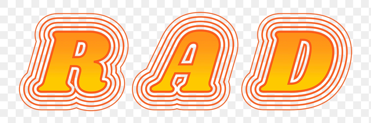 Rad png retro font typography | Premium PNG Sticker - rawpixel
