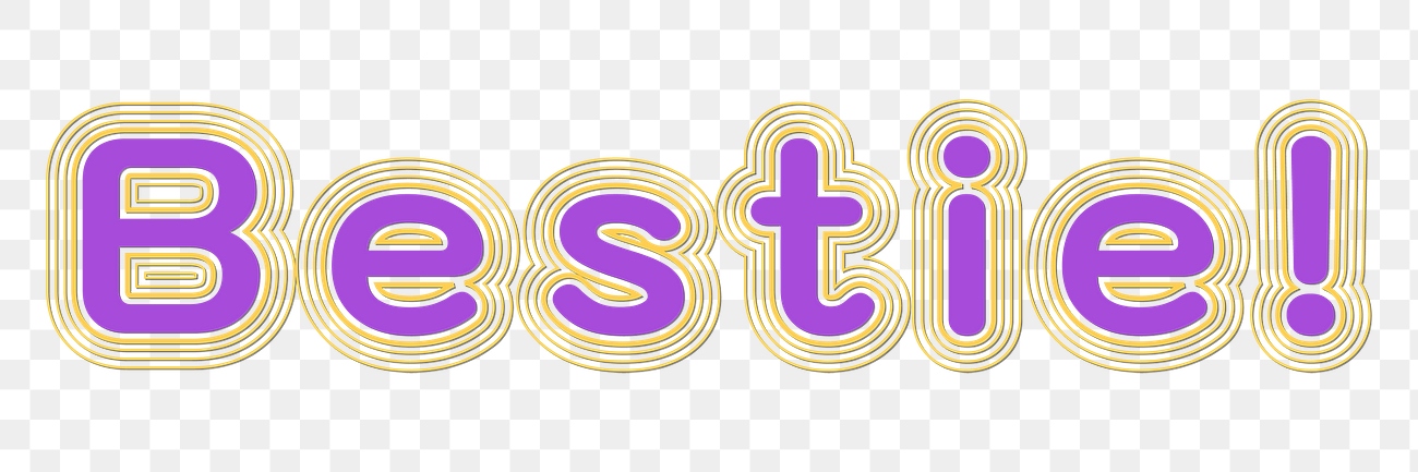 Bestie funky letters png typography | Premium PNG Sticker - rawpixel