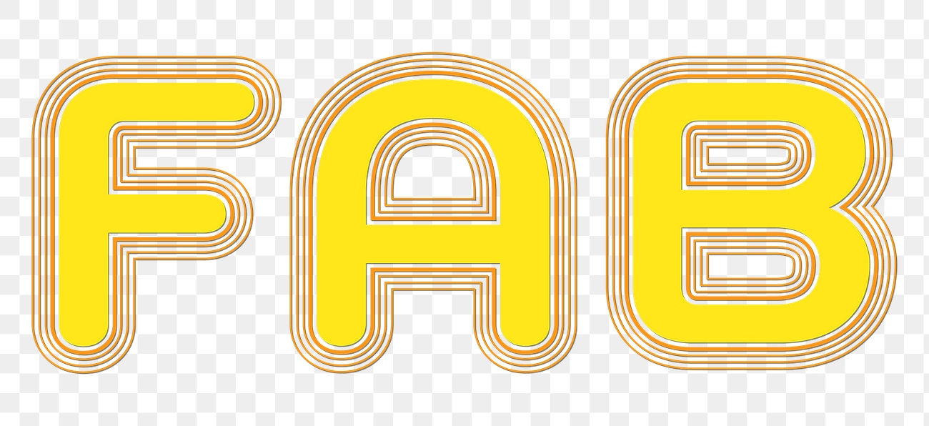 Transparent fab funky offset typography | Premium PNG Sticker - rawpixel