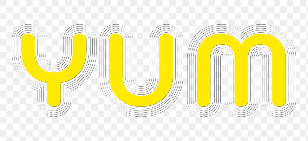 Yum transparent offset stroke word | Premium PNG Sticker - rawpixel