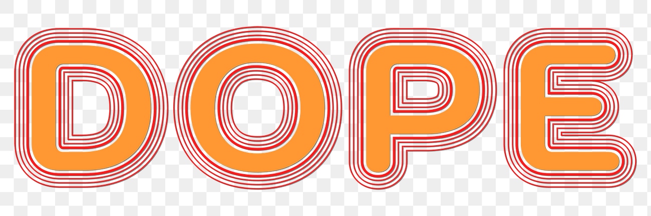 Transparent dope offset stroke typography | Premium PNG Sticker - rawpixel
