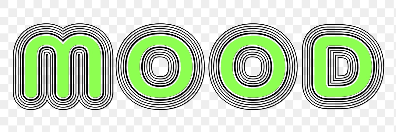 Transparent mood offset stroke lettering | Premium PNG Sticker - rawpixel