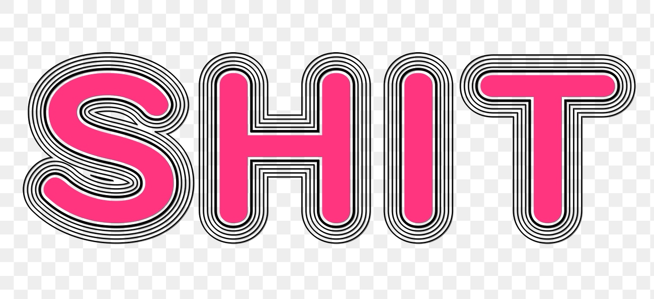 Shit png offset stroke lettering | Free PNG Sticker - rawpixel
