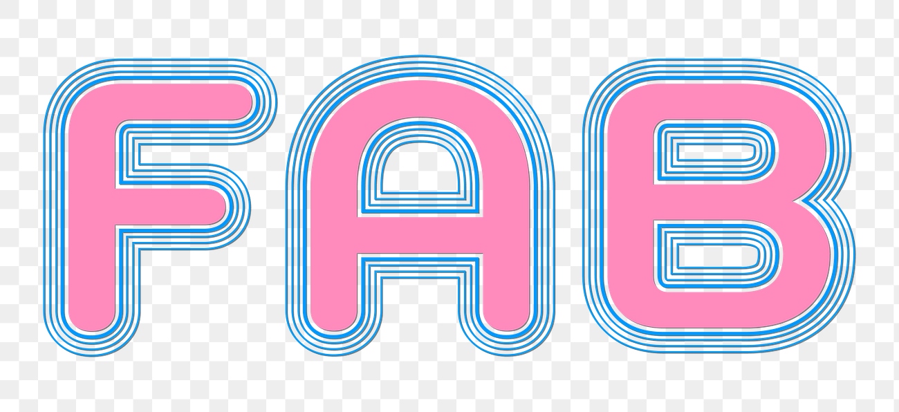 Transparent fab funky offset typography | Premium PNG Sticker - rawpixel