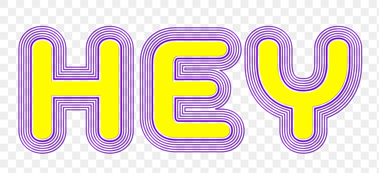 Hey png typography offset stroke | Free PNG Sticker - rawpixel