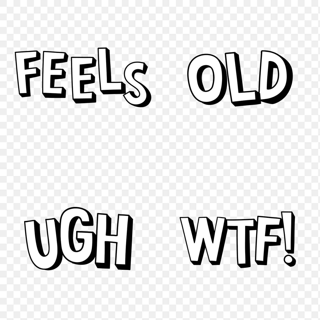 Bold words shadow typography png | Premium PNG - rawpixel