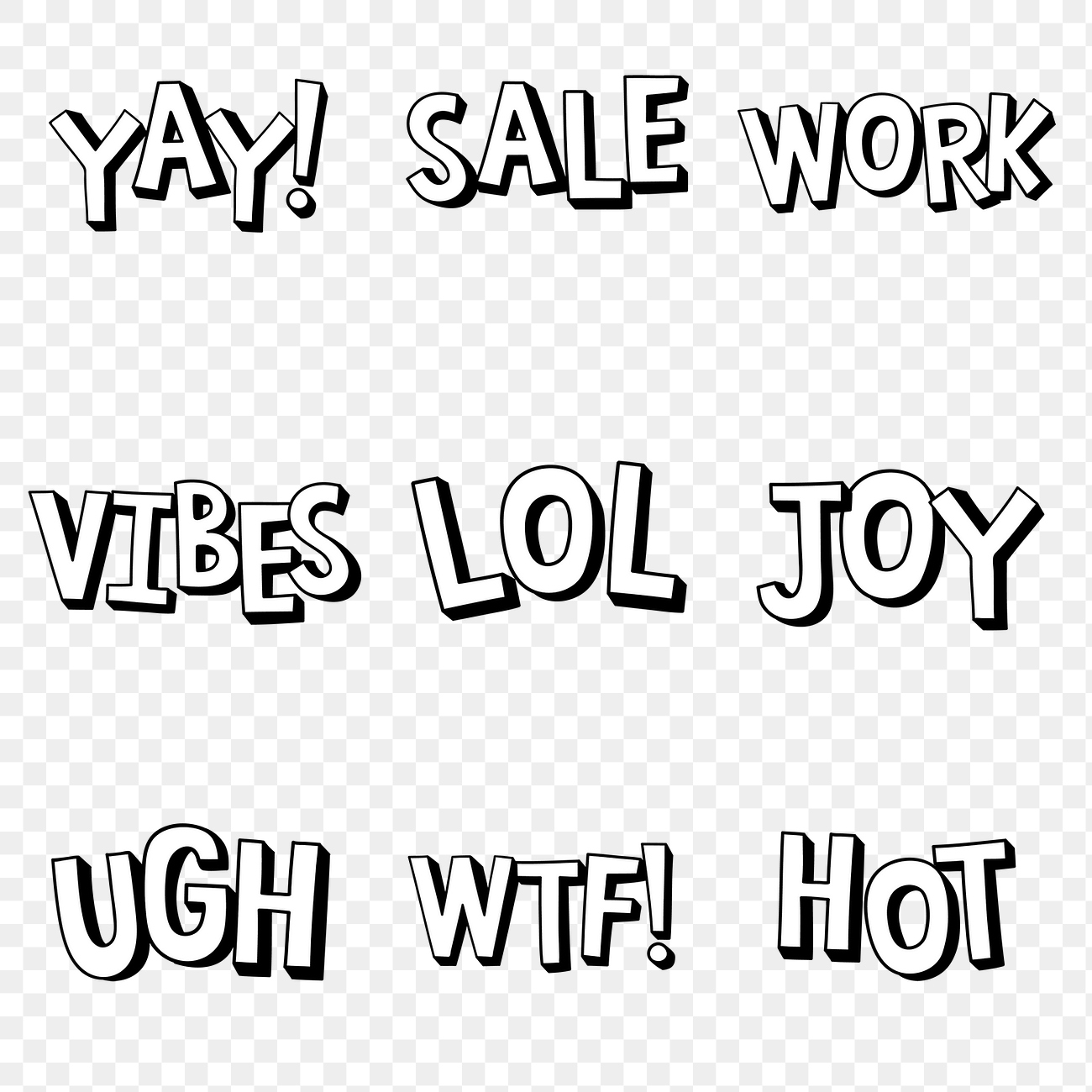 Bold words shadow typography png | Premium PNG - rawpixel