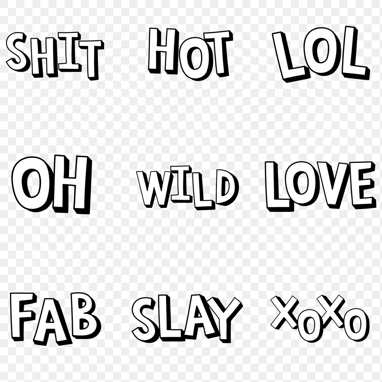 Bold words shadow typography png | Premium PNG - rawpixel