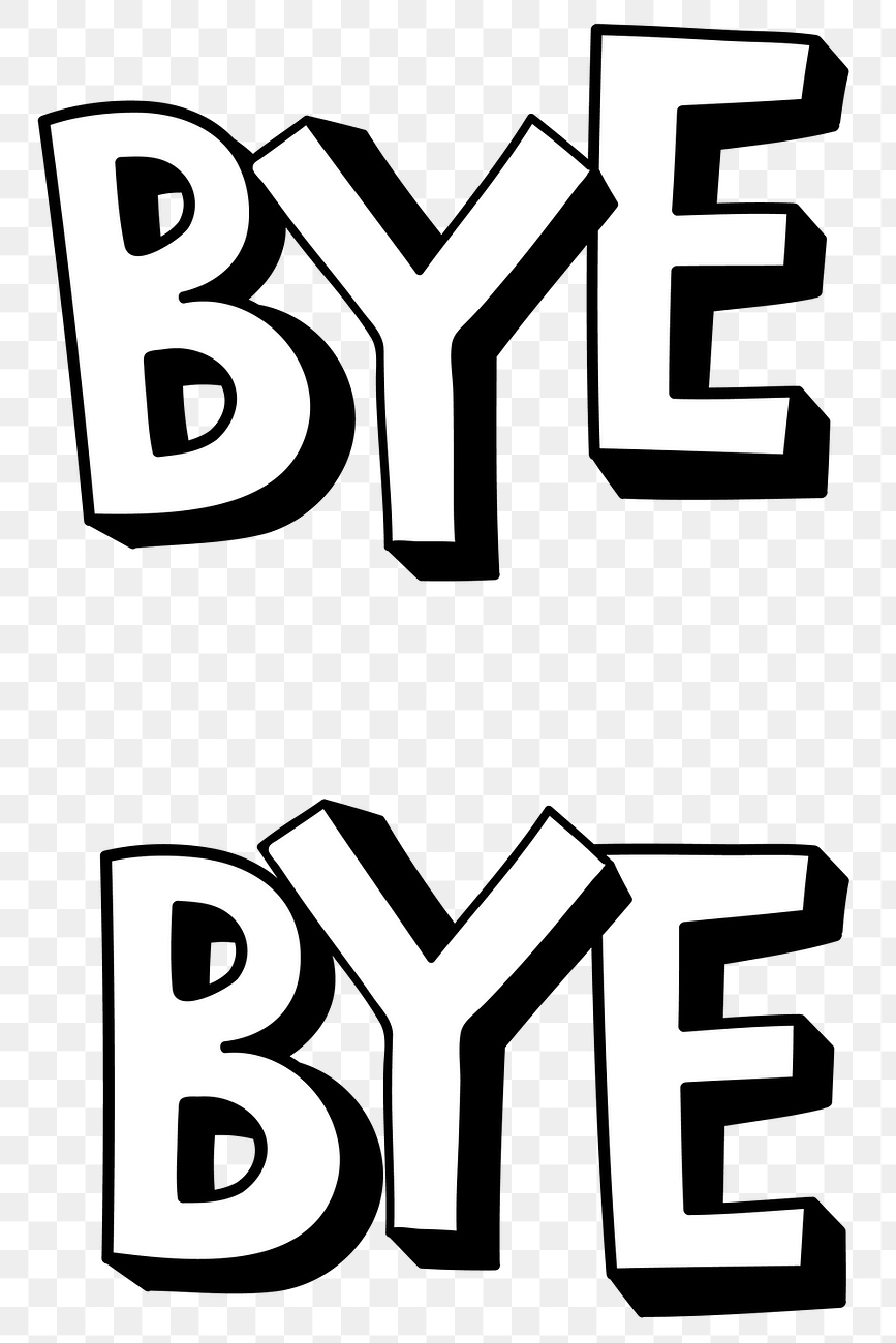 Bye bye shadow font typography | Premium PNG - rawpixel