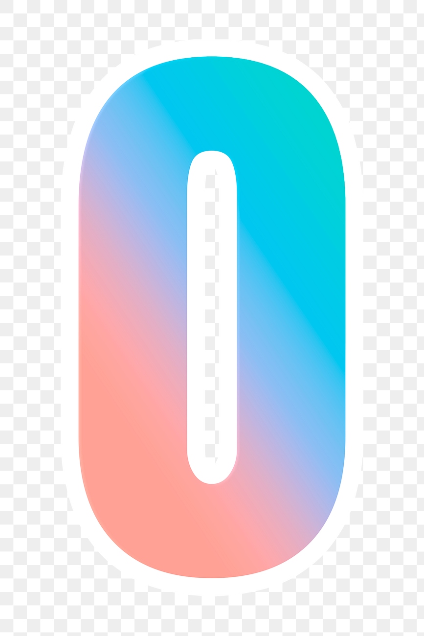 Gradient number zero font png | Free PNG Sticker - rawpixel