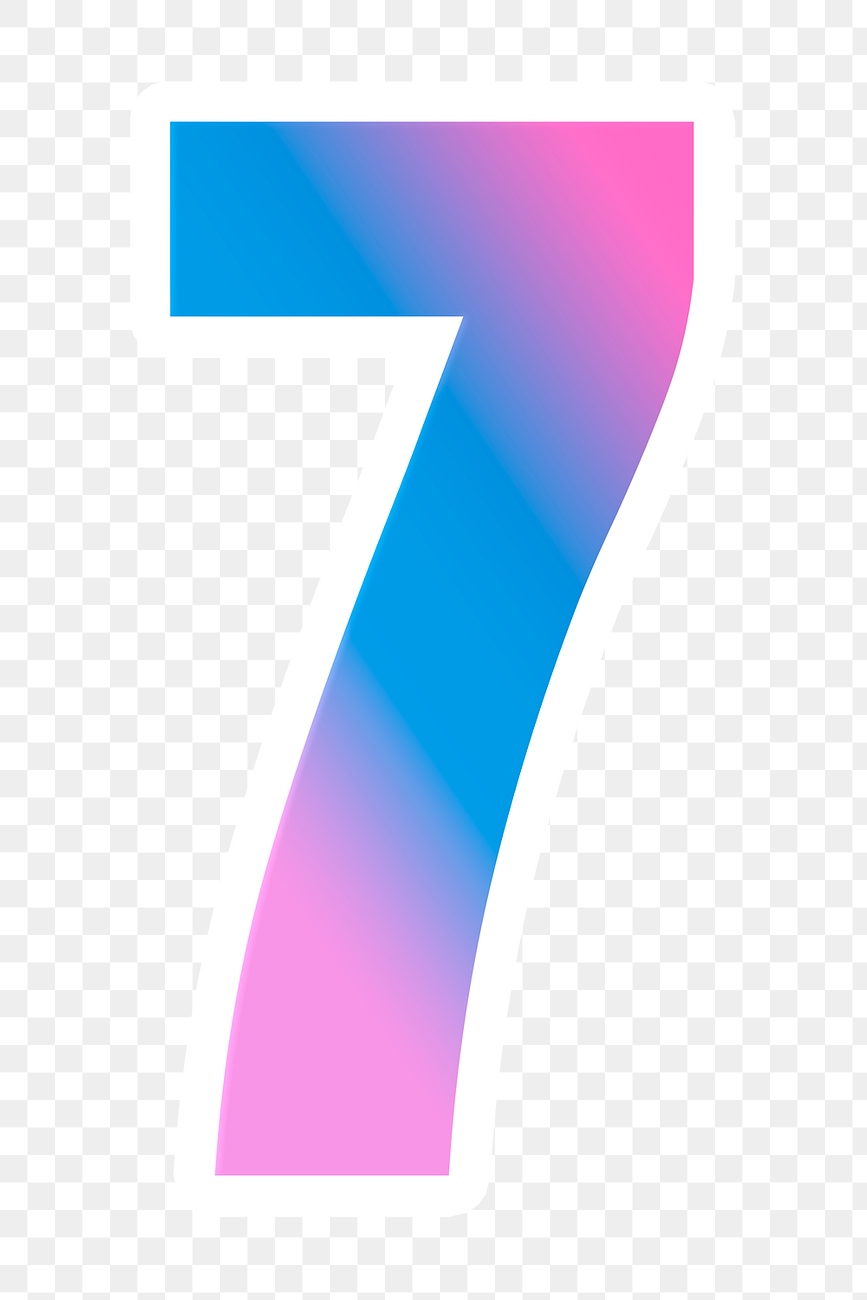 Png gradient number 7 sticker | Free PNG Sticker - rawpixel