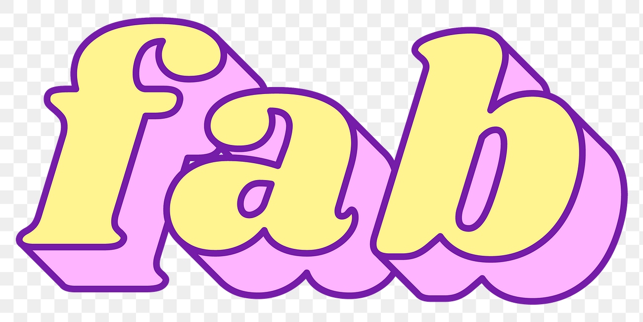 Fab word png retro typography | Free PNG Sticker - rawpixel