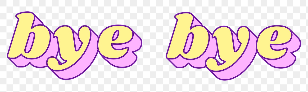 Bye Bye word png retro | Free PNG Sticker - rawpixel