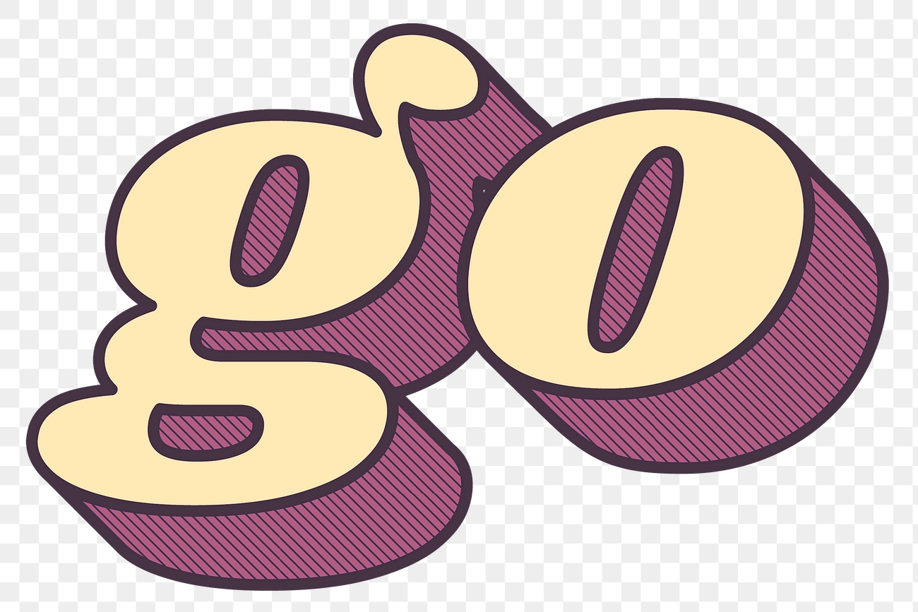 Retro go word png bold | Free PNG Sticker - rawpixel