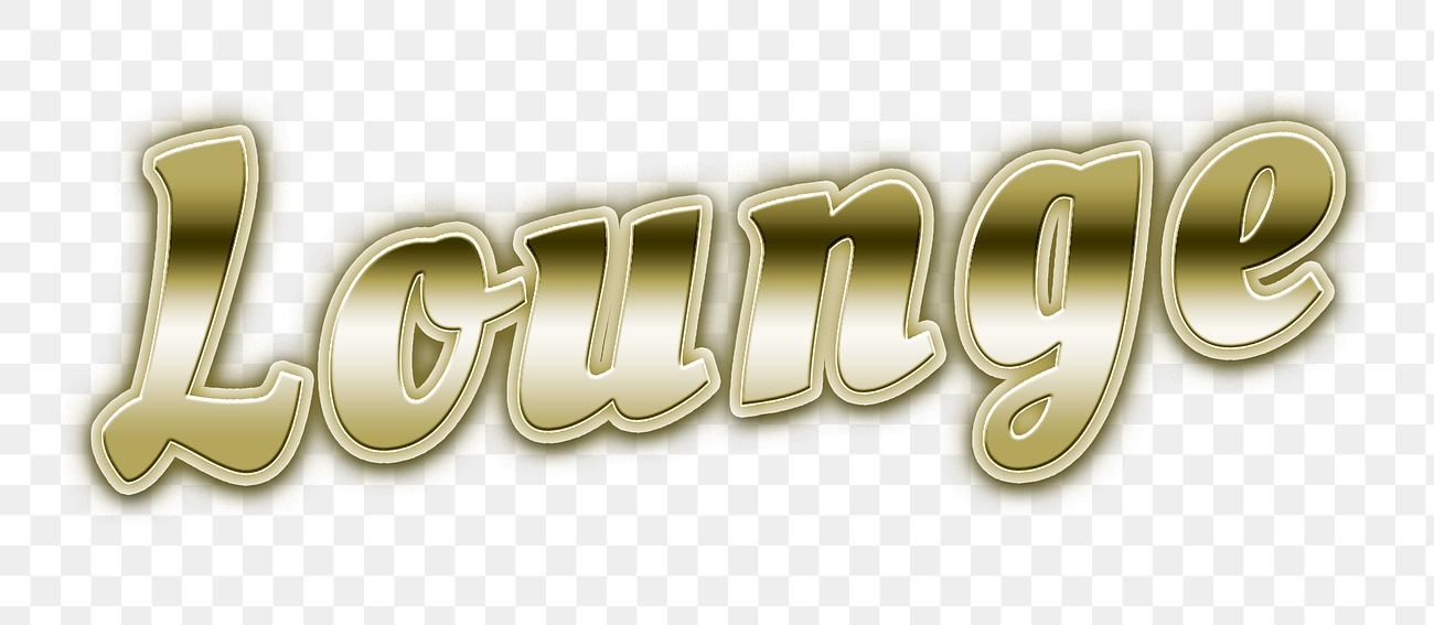 Futuristic gold lounge png word | Premium PNG Sticker - rawpixel