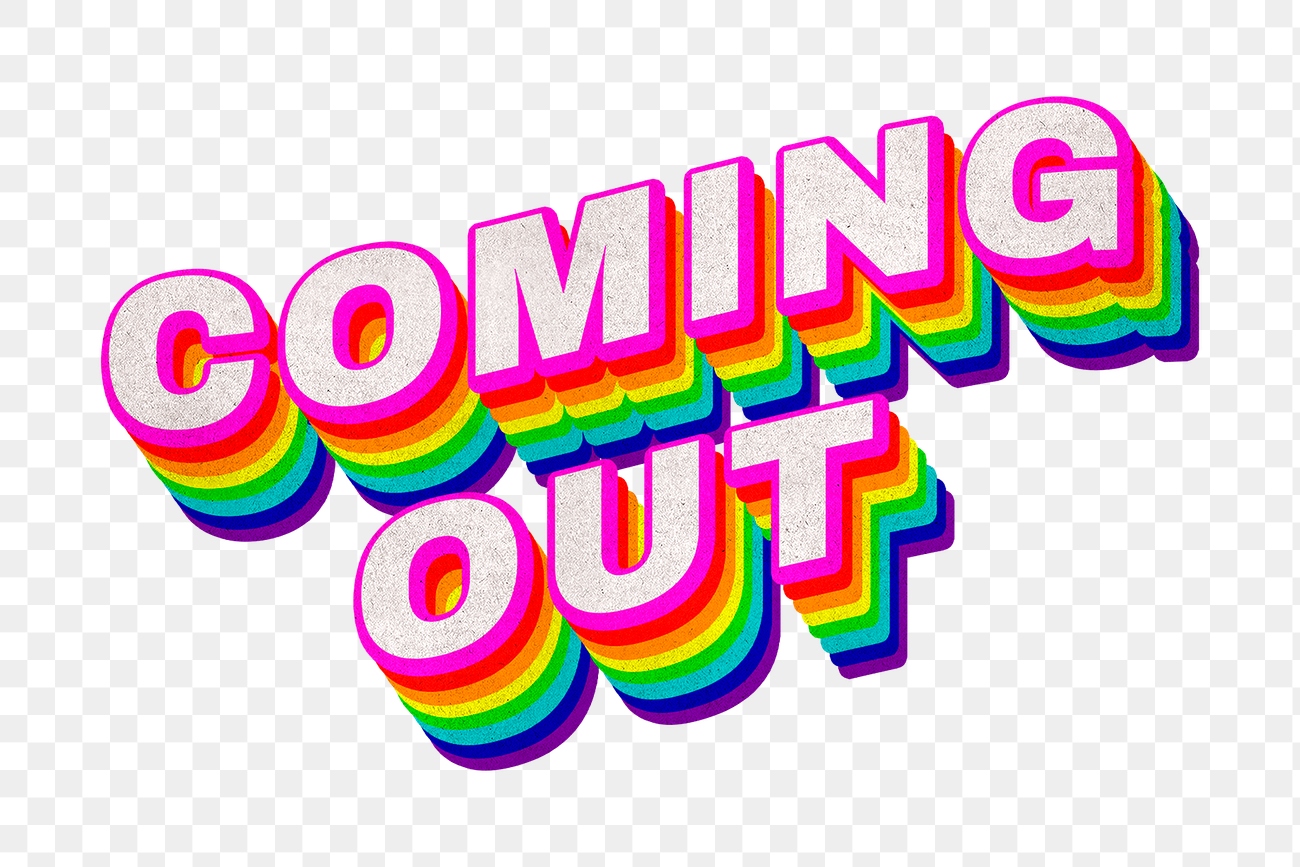 Rainbow word COMING OUT typography | Free PNG Sticker - rawpixel