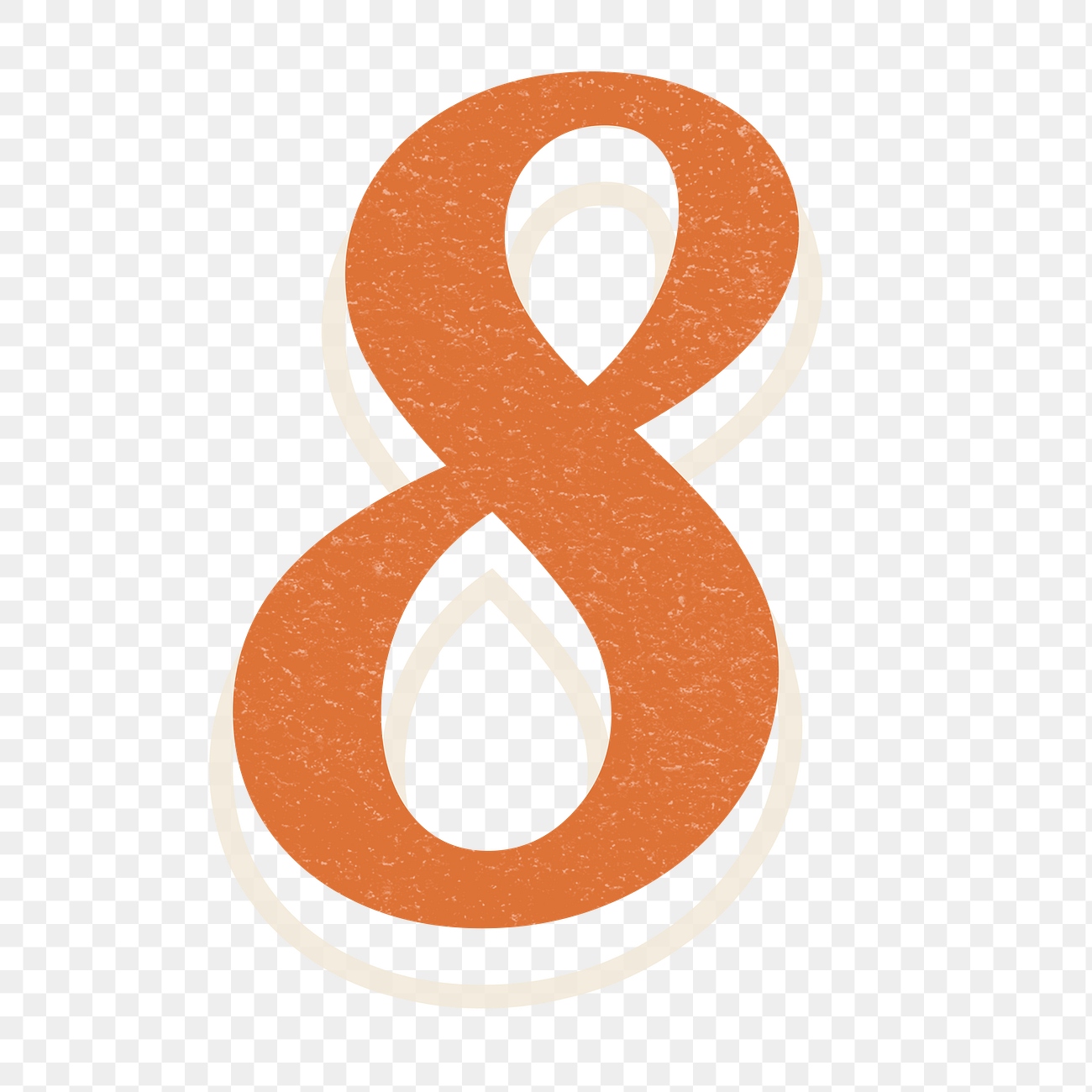 Retro number 8 bold typography | Premium PNG Sticker - rawpixel
