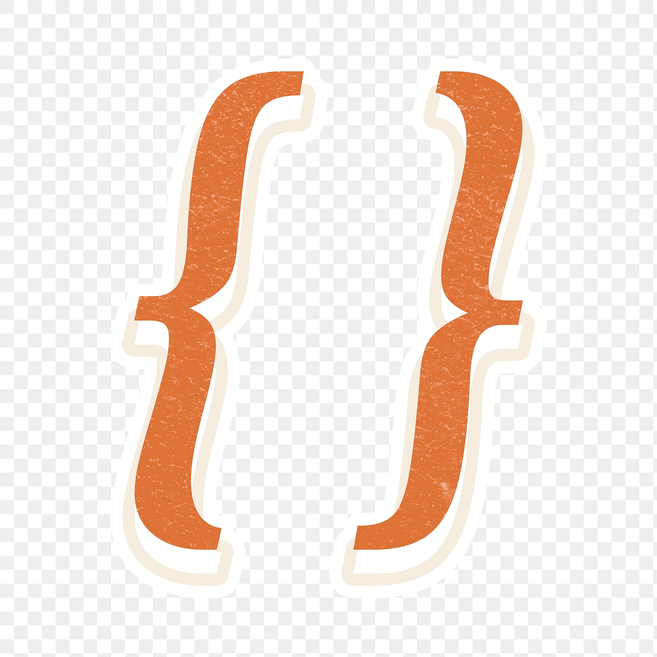 Curly Brackets sign png typography | Premium PNG Sticker - rawpixel