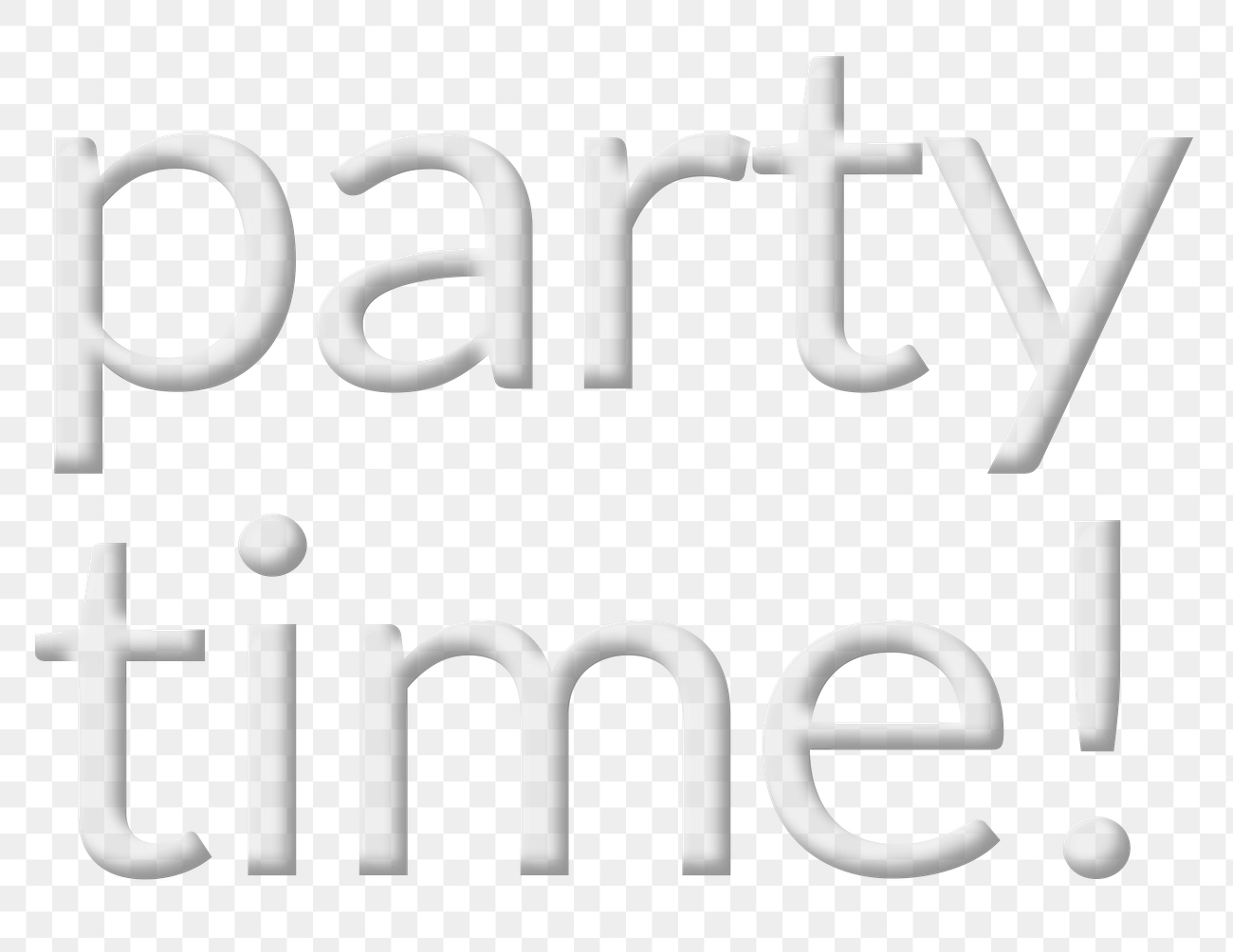 Party time! embossed png font | Free PNG Sticker - rawpixel