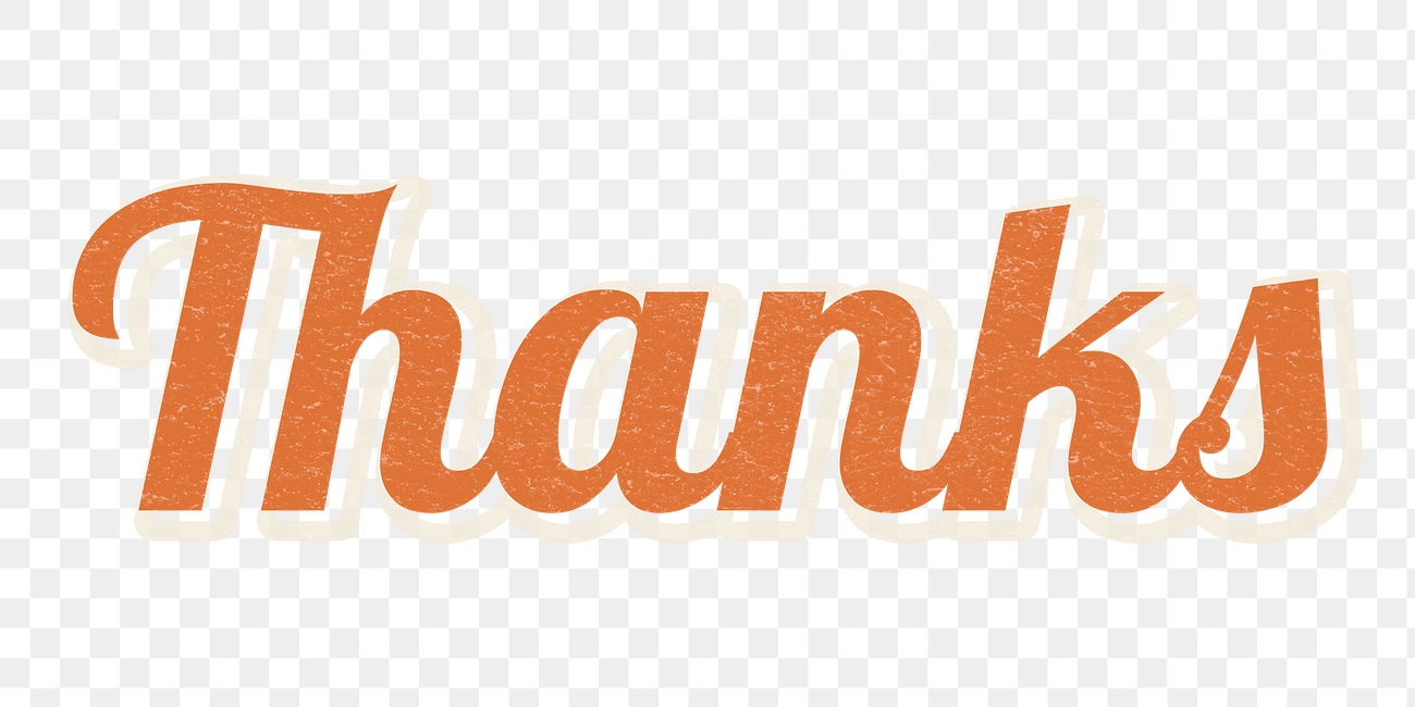 Retro word thanks typography design | Premium PNG - rawpixel